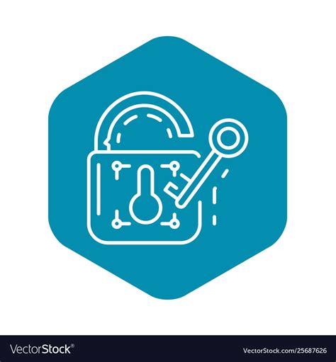 Unlock Device Security Icon Outline Style Vector Image