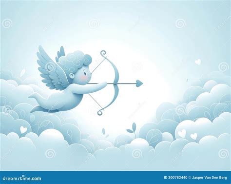 Cute Cartoon Cupid Illustration For Valentine S Day Ai Generated Stock