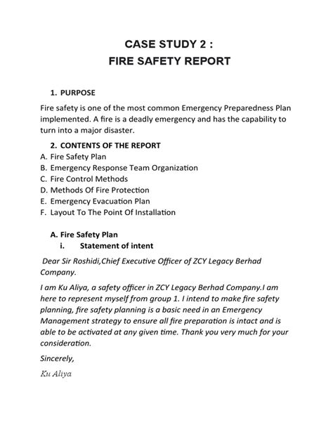 Case Study 2 Fire Safety Pdf