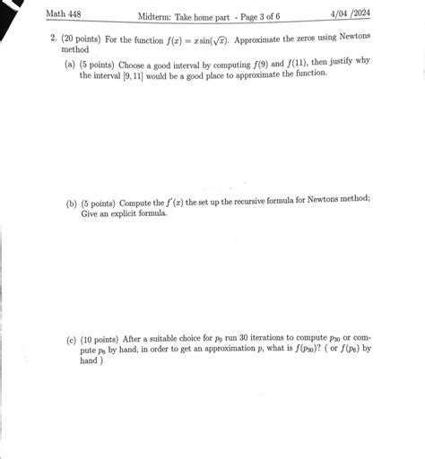Solved Points For The Function F X Xsin X Chegg