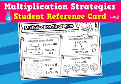 Multiplication Strategies Student Reference Card Teacher Resources And Classroom Games