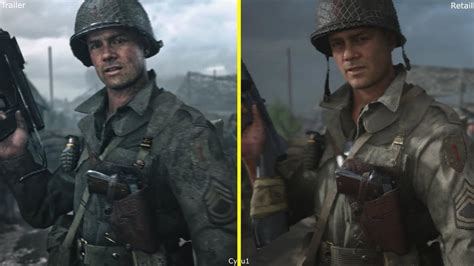 Call Of Duty Wwii Reveal Trailer Vs Retail Ps4 Pro Graphics Comparison