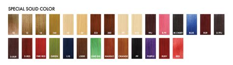 COLOR CHART Sensual Collection