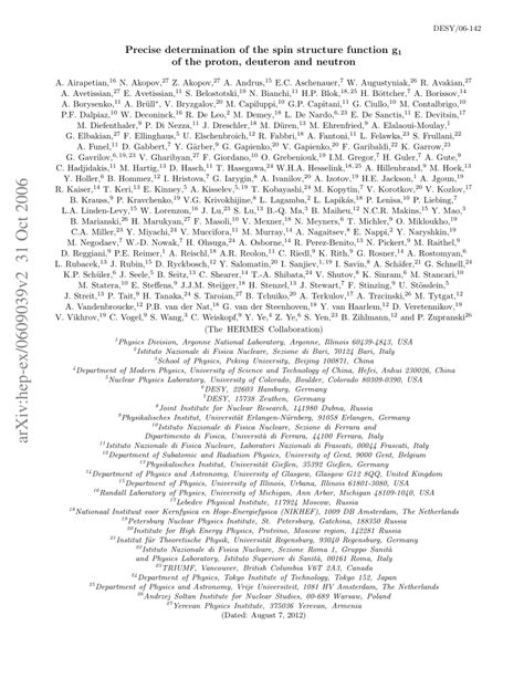 Pdf Precise Determination Of The Spin Structure Function G1 Of The