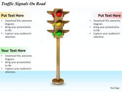Traffic Signals On Road Image Graphics For Powerpoint Templates PowerPoint Presentation