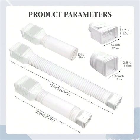 White 2 Packs Rain Gutter Downspout Extensions Flexible Drain