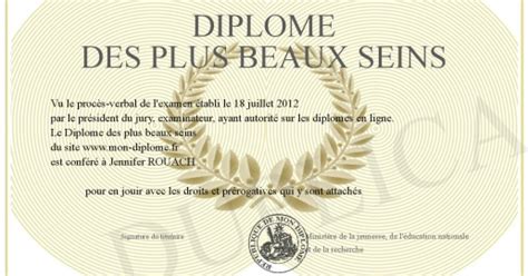 Diplome Des Plus Beaux Seins