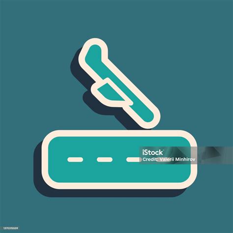 Icône Datterrissage De Lavion Vert Isolée Sur Fond Vert Symbole De