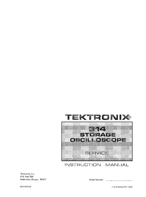 Tektronix 314 Sm Service Manual Download Schematics Eeprom Repair