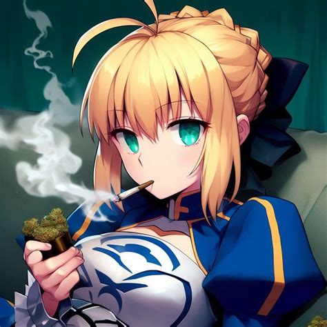 Saber From Fate Stay Night Smoking Weed R Weirddalle
