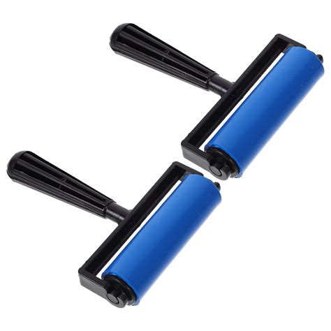 Cosmobetty 2pcs Blue Plastic Brayers For Printmaking And Art Projects