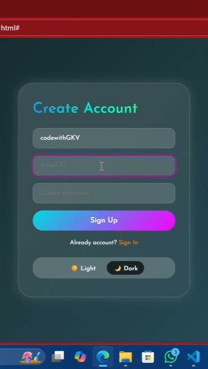 New Sign In Page Using Htmlcss Html Htmlcss Shorts Ytshorts Coding