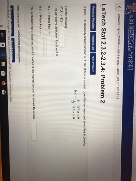 Solved Latech Stat 232 234 Problem 2 Previous Problem