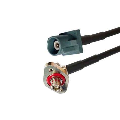 Fakra G Code Male 180 Degree To Smb Female R A 2 Hole Flange Mount