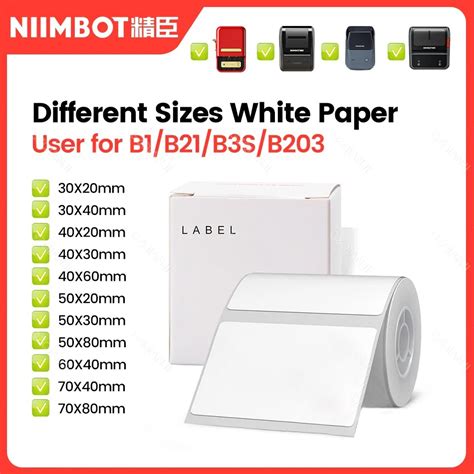 Niimbot B21 B1 B203 B3S Nhãn Dán Giấy Chống Thấm Nước Cuộn Nhiều