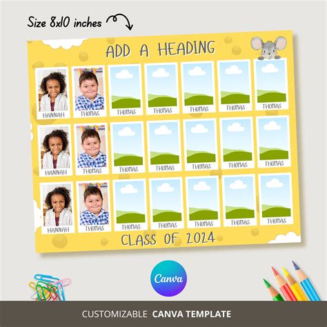Pre School Class Composite Template For Canva Photo Collage Class