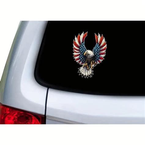Patriotic American Flag Bald Eagle Decal For Car Show Your Pride With