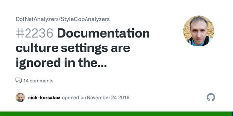 documentation culture settings are ignored in the stylecop json · issue