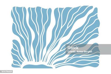 마티스 스타일의 푸른 꽃입니다 꽃이 흐르는 디자인 물결 모양의 나뭇잎 섬세한 정맥 전체 잎의 절반은 파란색과 청록색의 색조로 나타납니다 벡터 일러스트레이션 플랫 아트웍