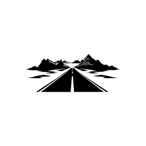 Logotipo Realista Simples Estrada De Montanha Vetor Premium
