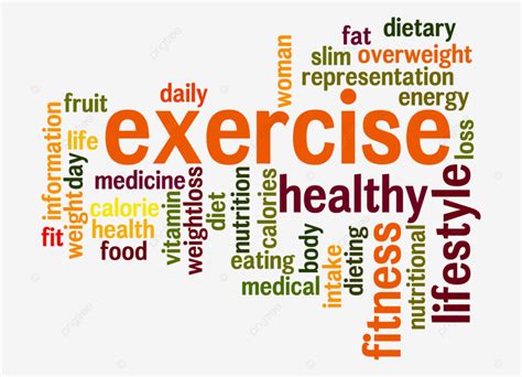 Exercise Word Cloud Representation Lifestyle Word Food PNG