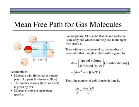 The Means Free Path For The Gas Molecules Phys 262 Docsity