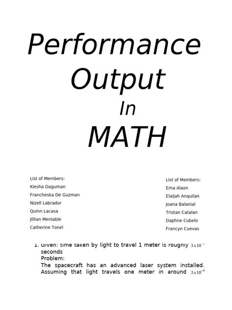 Math Output Pdf
