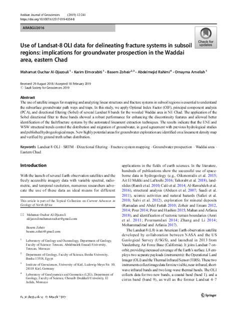 Pdf Use Of Landsat 8 Oli Data For Delineating Fracture Systems In