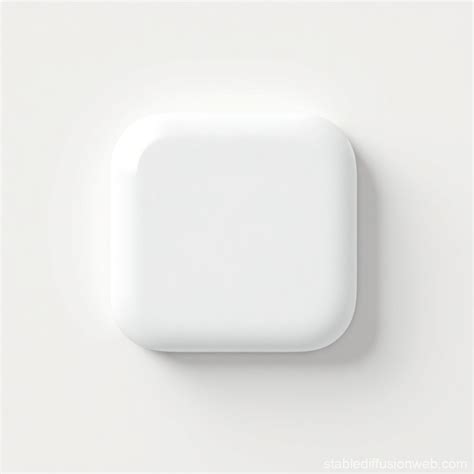 Square Rounded Button With Frutiger Aero Glass Design Style With 3d