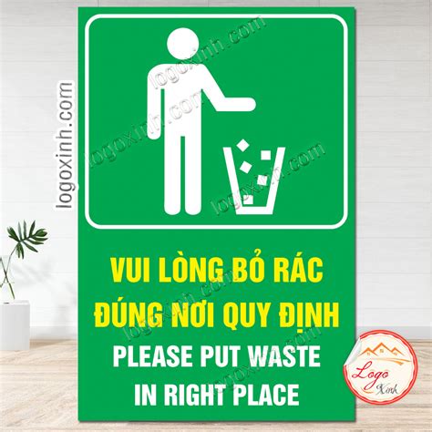 Mua Logo Tem Sticker Decal Vui Lòng Bỏ Rác Đúng Nơi Quy Định Please