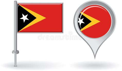 Timor Leste Pin Icon And Map Pointer Flag Vector Stock Vector