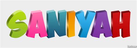 Saniyah Text Effect And Logo Design Name