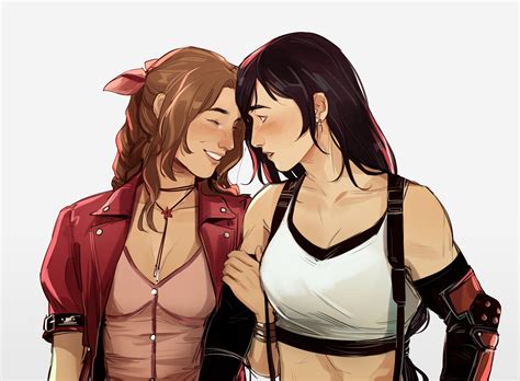 Tifa Lockhart And Aerith Gainsborough Final Fantasy And More Drawn By Lesly Oh Danbooru