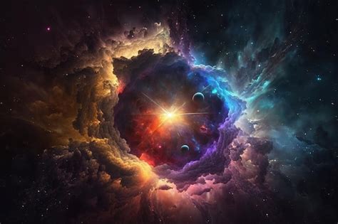 Premium Ai Image Space Nebula 4k Colorful Abstract Background