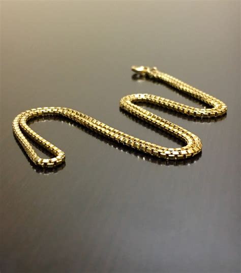 18k Yellow Gold Box Chain 18k Gold Necklace 18k Gold Chain