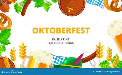 Oktoberfest Vector Background Design Octoberfest Holiday Banner Stock