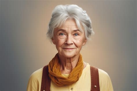 Premium Photo An Older Woman Wearing A Scarf Around Her Neck This