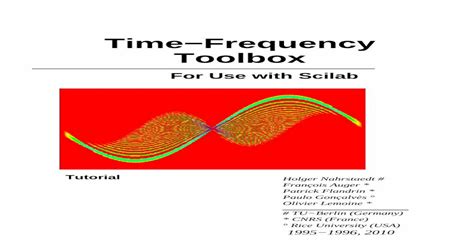 Pdf Time−frequency Toolbox Toolboxesstftb123filestutorialpdf
