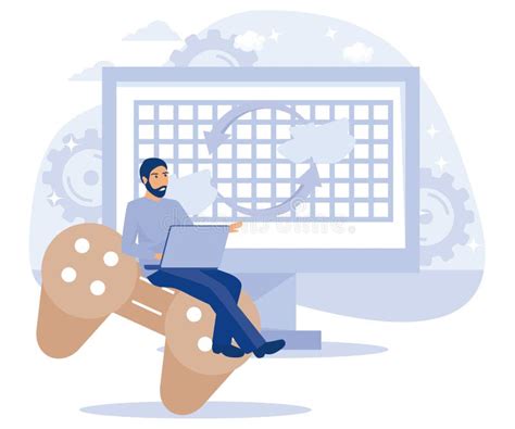 Programming Team Concept Computer Games Virtual World And Iot Development Vr Graphic Design