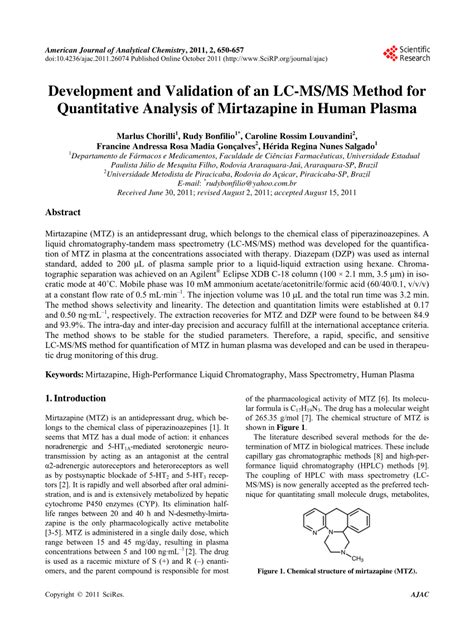 Pdf Development And Validation Of An Lc Msms Method For Quantitative