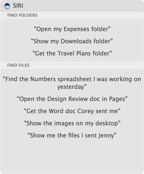 use siri on the mac a list of mac siri commands