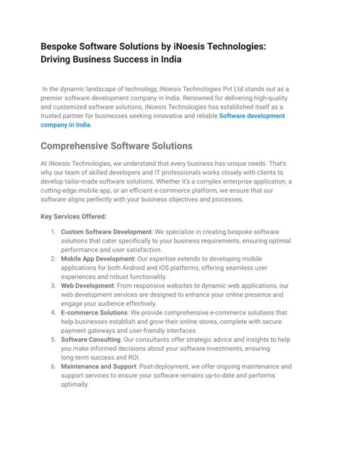 Ppt Bespoke Software Solutions By Inoesis Technologies Driving