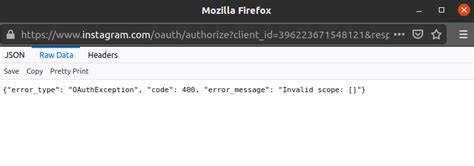 Invalid Scope During Instagram Authentication Issue Mautic