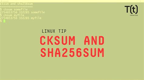 How To Use Cksum And Sha256sum Command Youtube