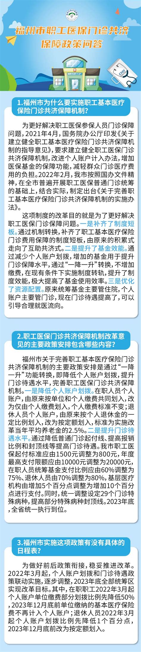 福州市职工医保门诊共济保障政策问答