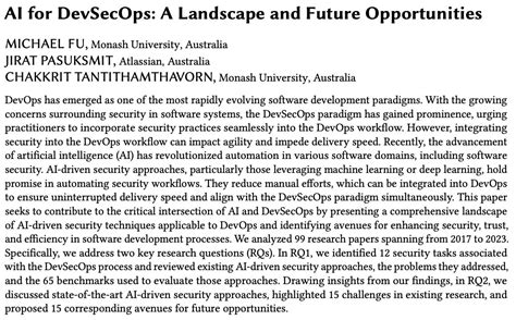 Ai Devsecops Cybersecurity Machinelearning Ai4security… Kla Tantithamthavorn