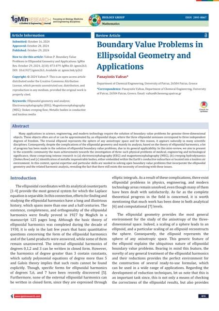 Boundary Value Problems In Ellipsoidal Geometry And Applications Pdf