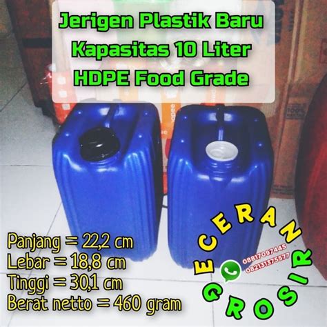 Jual Jerigen Plastik Baru 10 Liter Tebal Untuk Kimia Shopee Indonesia
