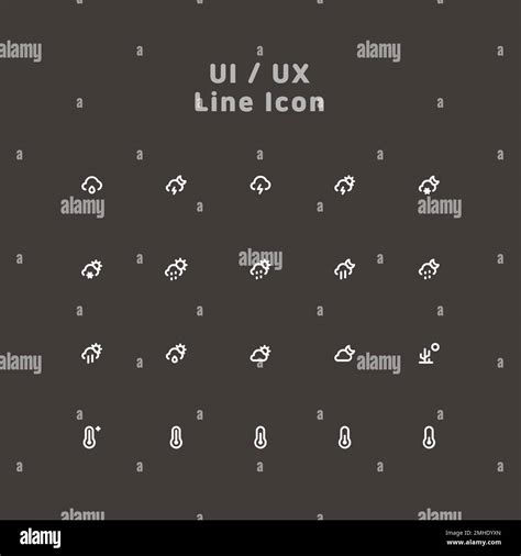 Simple White Minimal Line Ui Ux Icon Set Stock Photo Alamy