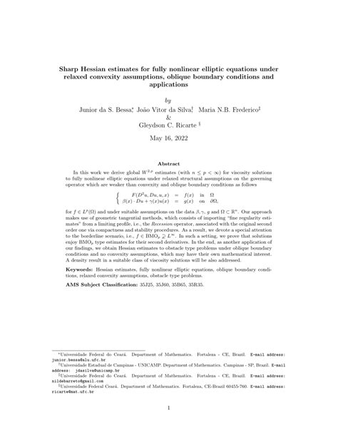 Pdf Sharp Hessian Estimates For Fully Nonlinear Elliptic Equations